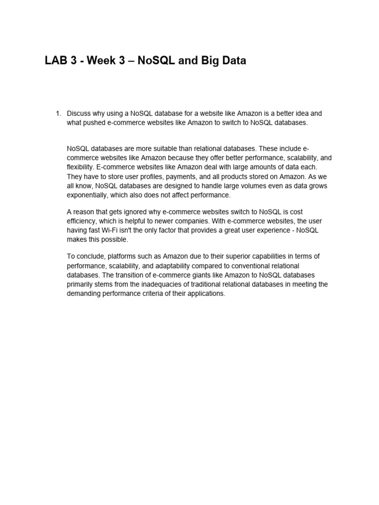 Lab 3 Week 3 Nosql And Big Data Pdf No Sql Scalability 