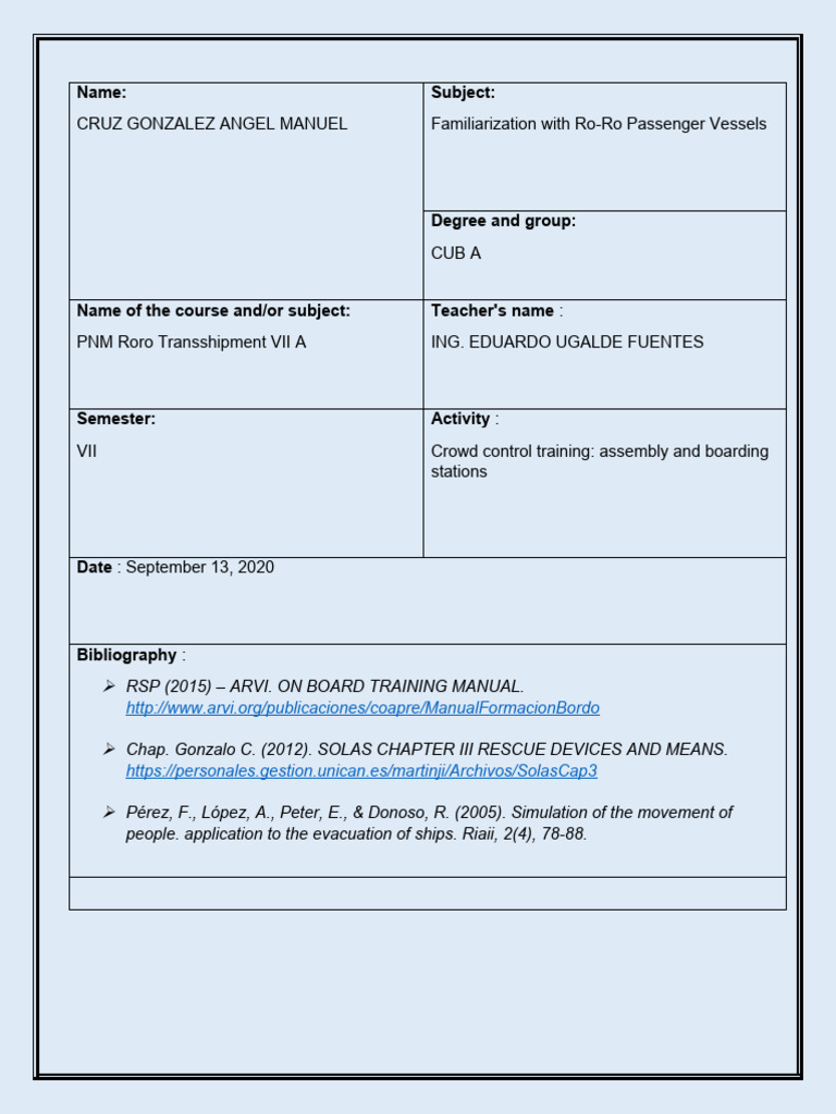 Crowd Control, Assembly Station and Embarkation | PDF | Water Transport ...