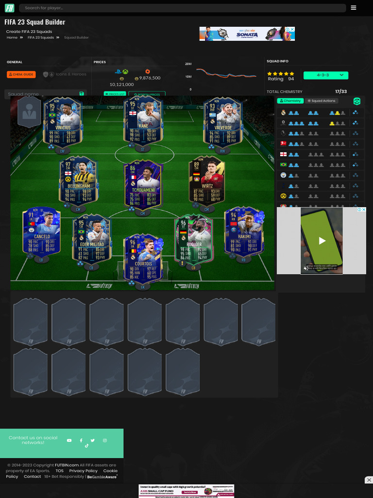 Fifa 23 Squad Builder Futbin | PDF