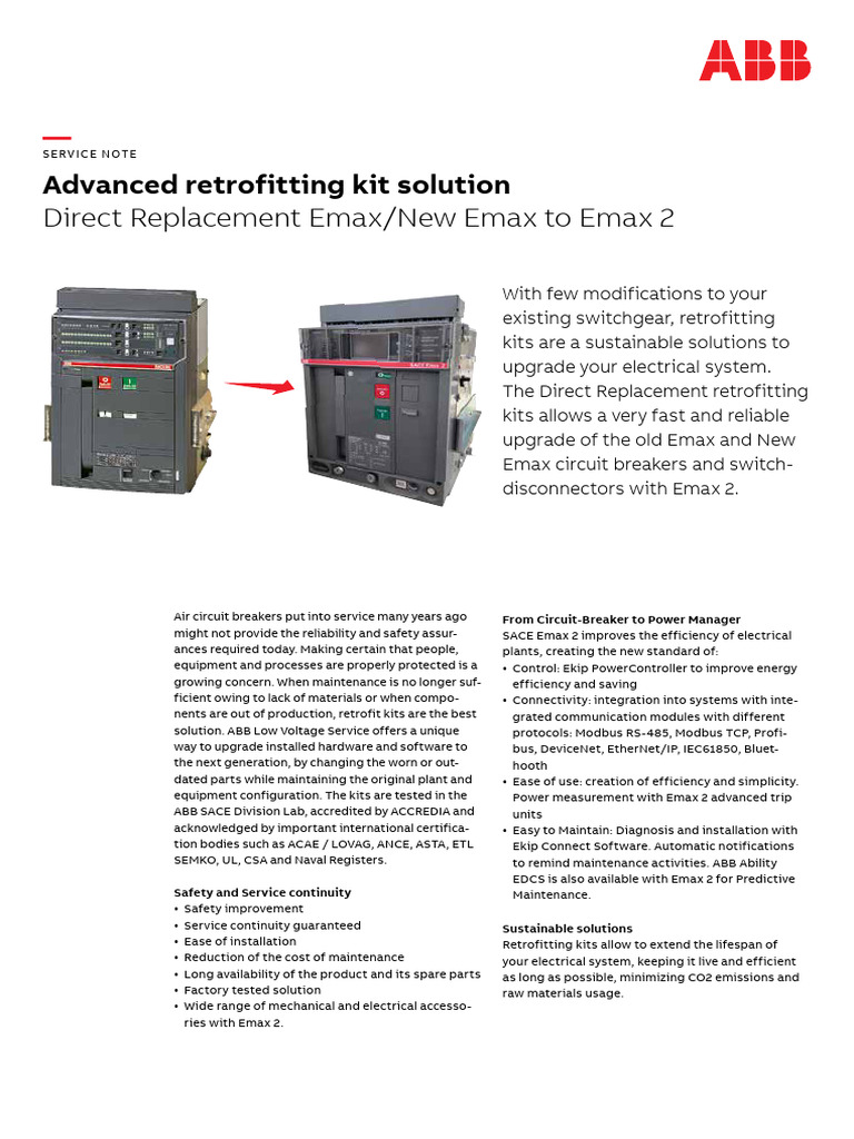 Emax 2 Retrofit Solutions Guide | PDF | Electrical Engineering ...