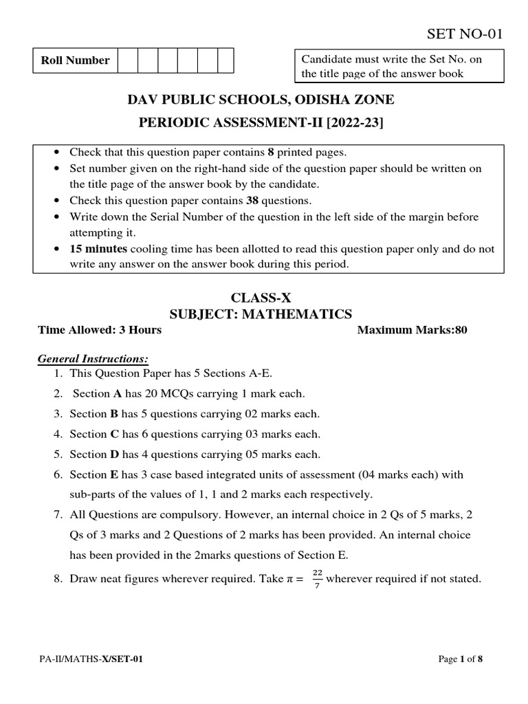 Assignment - 676c3ad8 1fad 45e1 8fb6 1fe9d9b8e7c7STD X MATHS QSP SET 1 ...
