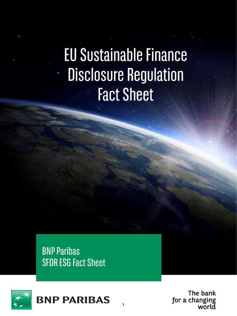 Esg SFDR Factsheet | Download Free PDF | European Union | Private Sector