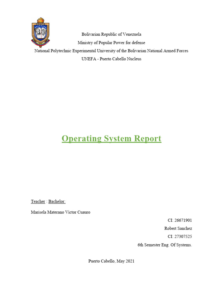 Operating System Report | PDF | Operating System | Process (Computing)