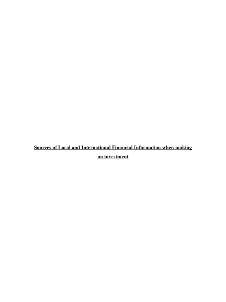 Sources of Financial Information | PDF | Financial Statement | Investing