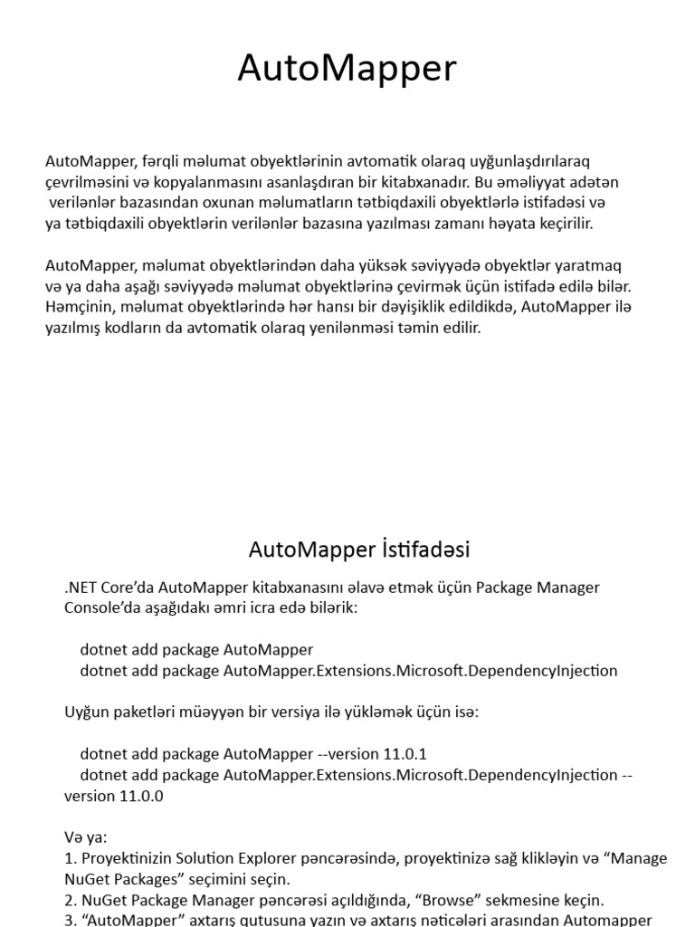 AutoMapper Sunum | PDF