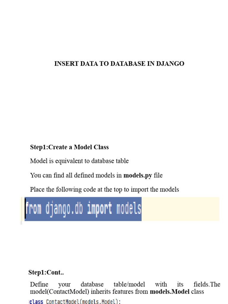 Insert Data To Database in Django | PDF | Computers