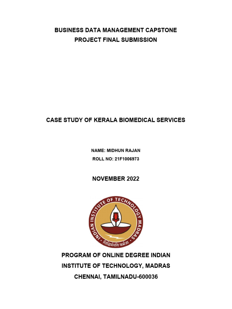 21f1006973 BDM Final Report | PDF | Revenue | Inventory