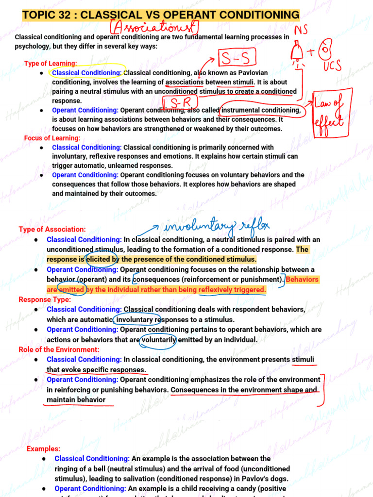 Classical vs Operant Conditioning Explained | PDF | Classical Conditioning | Reinforcement