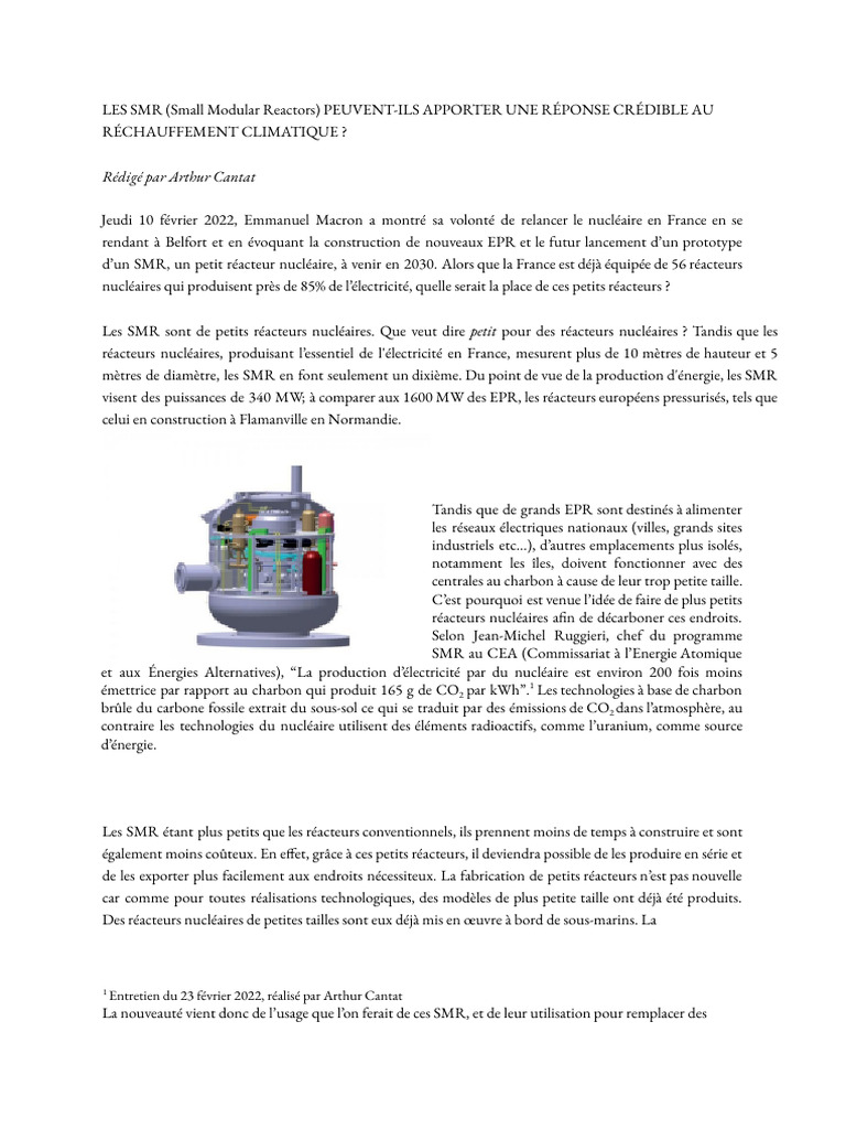 SMR : Une Solution au Réchauffement Climatique ? | PDF | Centrale ...