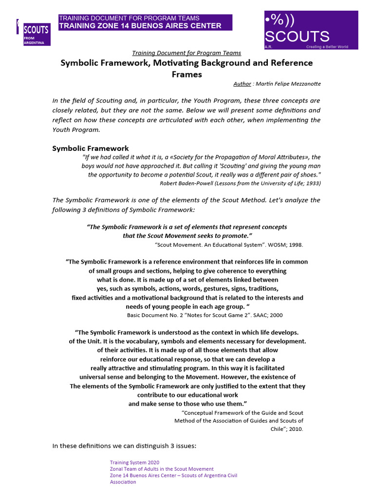 Symbolic Framework Motivational Background and Reference Frames | PDF ...