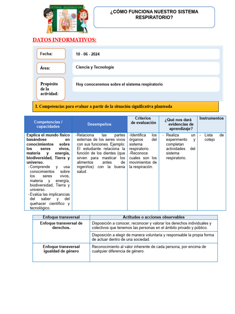 Sesión de Ciencia y Tecnologia El Sistema Respiratorio | PDF ... Sesión de Ciencia y Tecnologia El Sistema Respiratorio | PDF ...