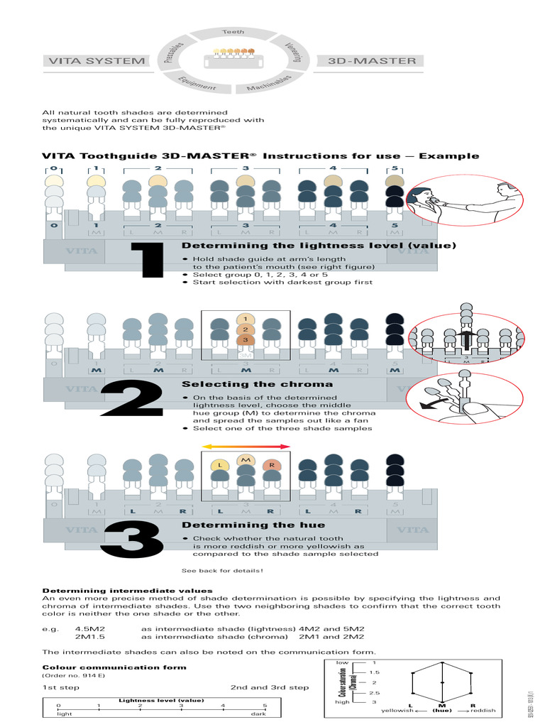 Vita 3d-Master Shade Guide To Use | PDF | Color | Hue