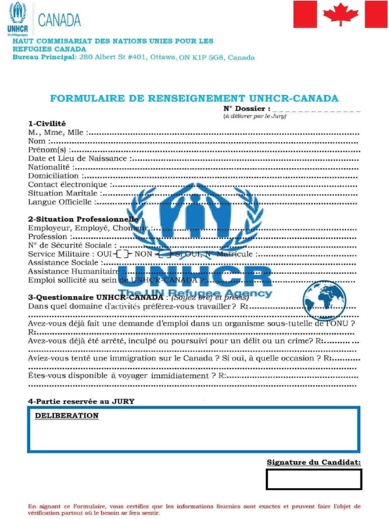 Formulaire de Renseignement | PDF