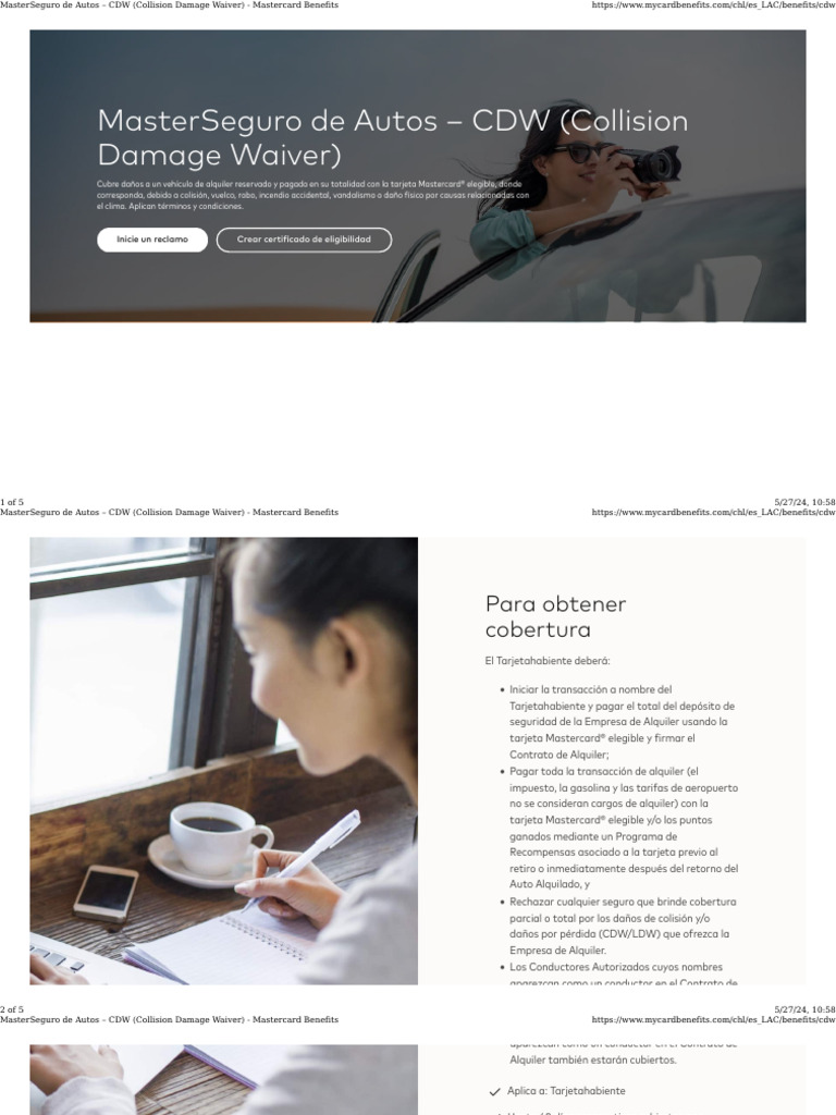 MasterSeguro de Autos - CDW (Collision Damage Waiver) - Mastercard ...