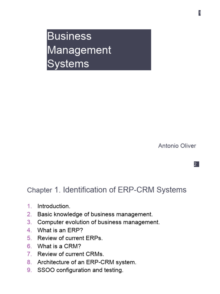 ERP-CRM Systems in Business Management | PDF | Enterprise Resource ...