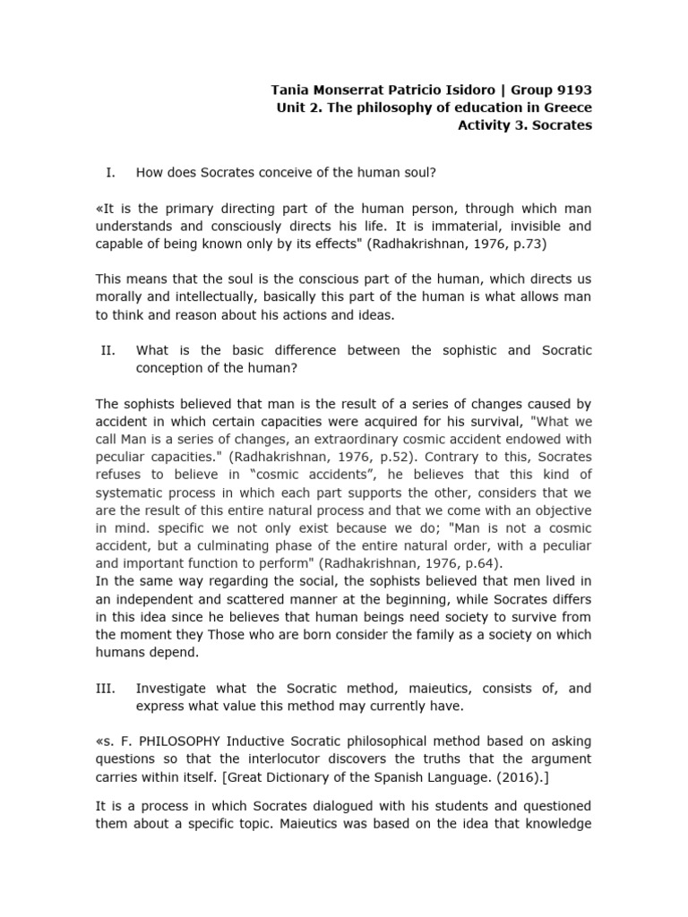 Activity 3. Socrates | PDF | Socrates | Knowledge