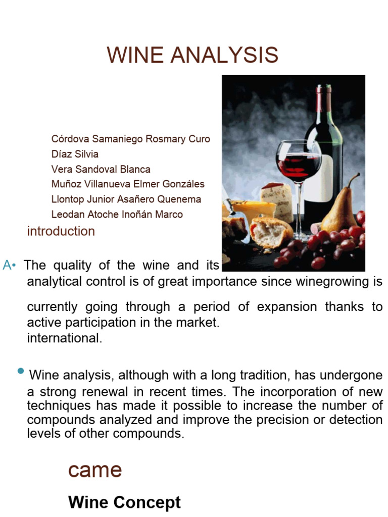 Wine Analysis | PDF | Phenolic Content In Wine | Wine