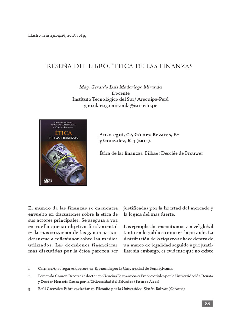 Ética Financiera: Reseña y Reflexión | PDF | Business | Sistema financiero