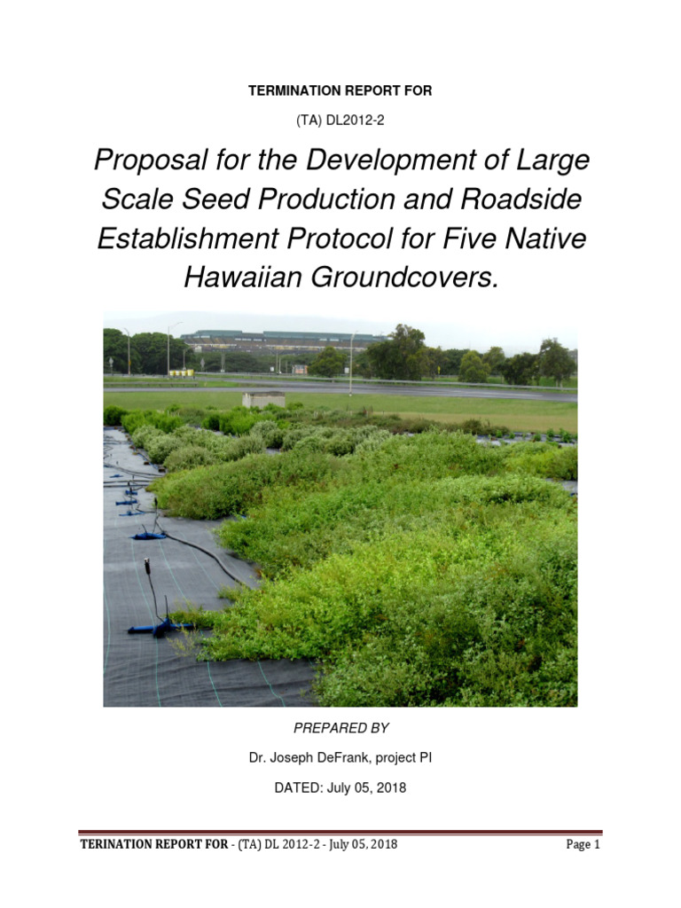 FN - Termination Report - TA - DL2012 - 2 - 07052018 | PDF | Seed | Weed