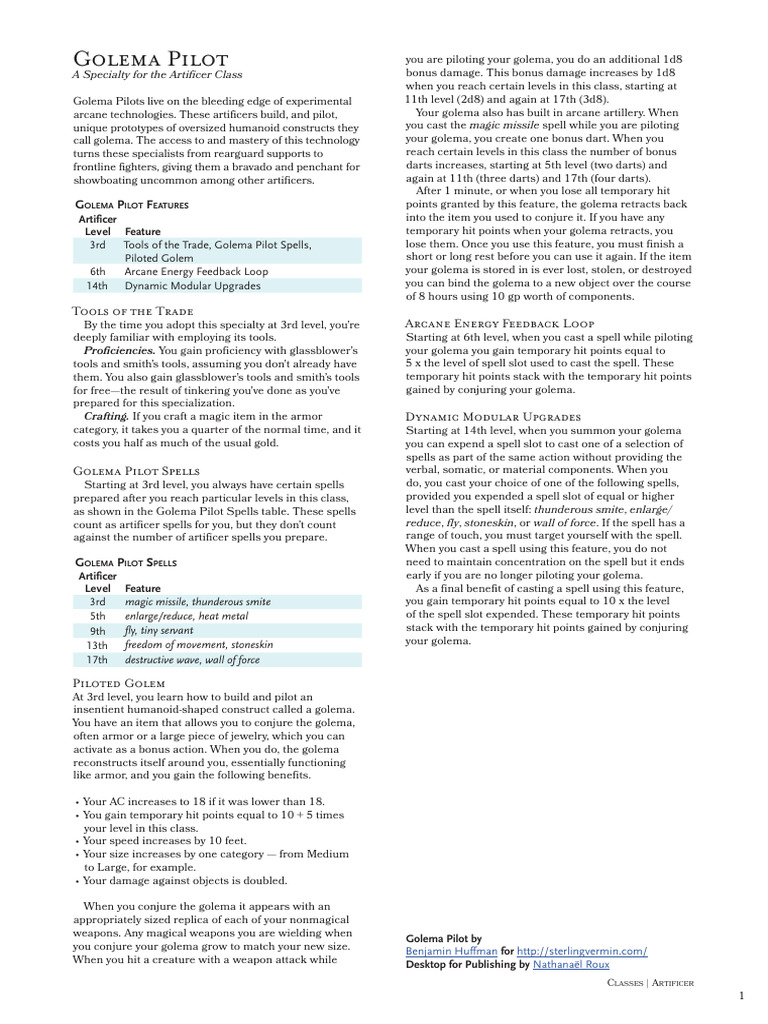 Golema Pilot Patrons Only | PDF