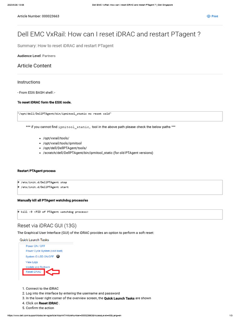 Resetting iDRAC and PTagent Guide | PDF | Graphical User Interfaces | Software Engineering