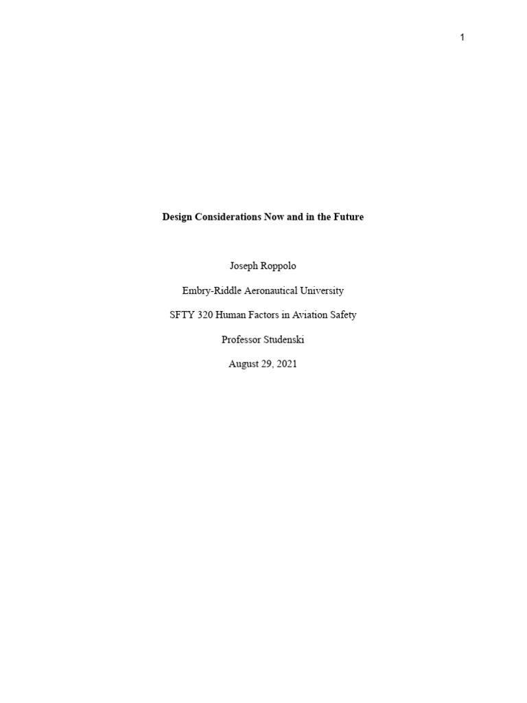 Joseph Roppolo 8.2 Design Considerations Now and in The Future | PDF ...