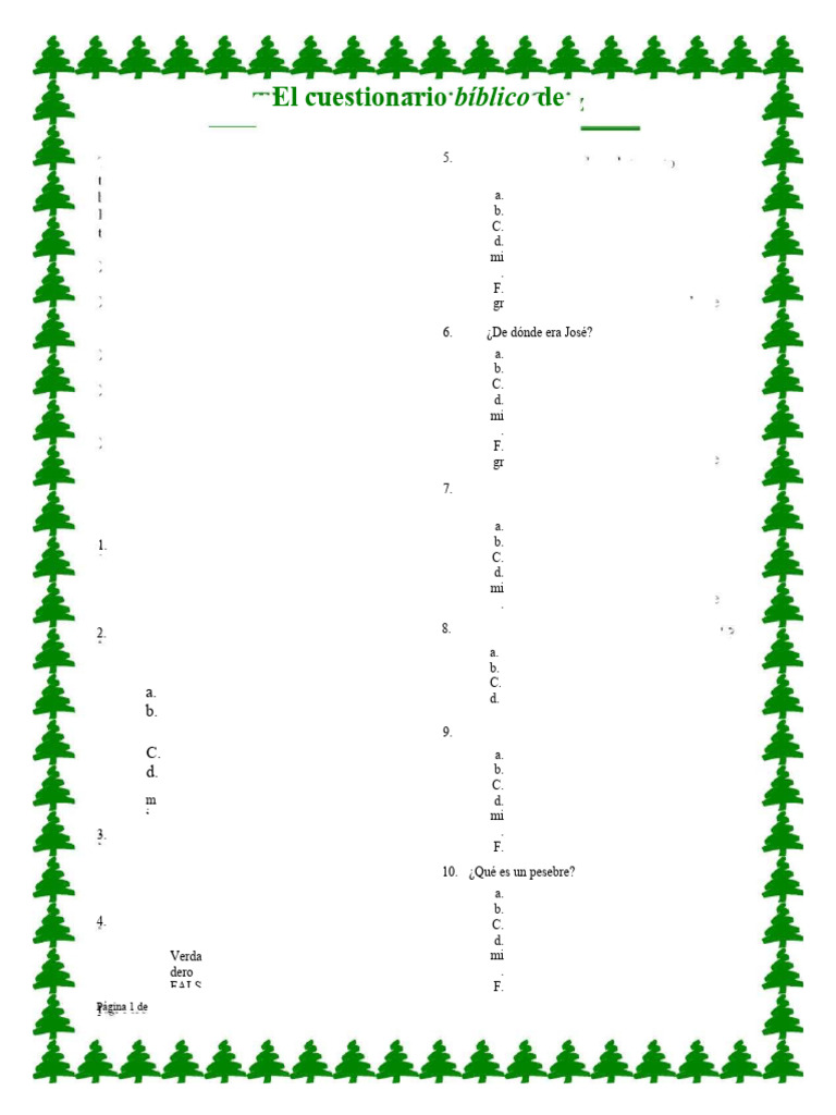 El Cuestionario Bíblico de Navidad | PDF | María, madre de Jesús | San José
