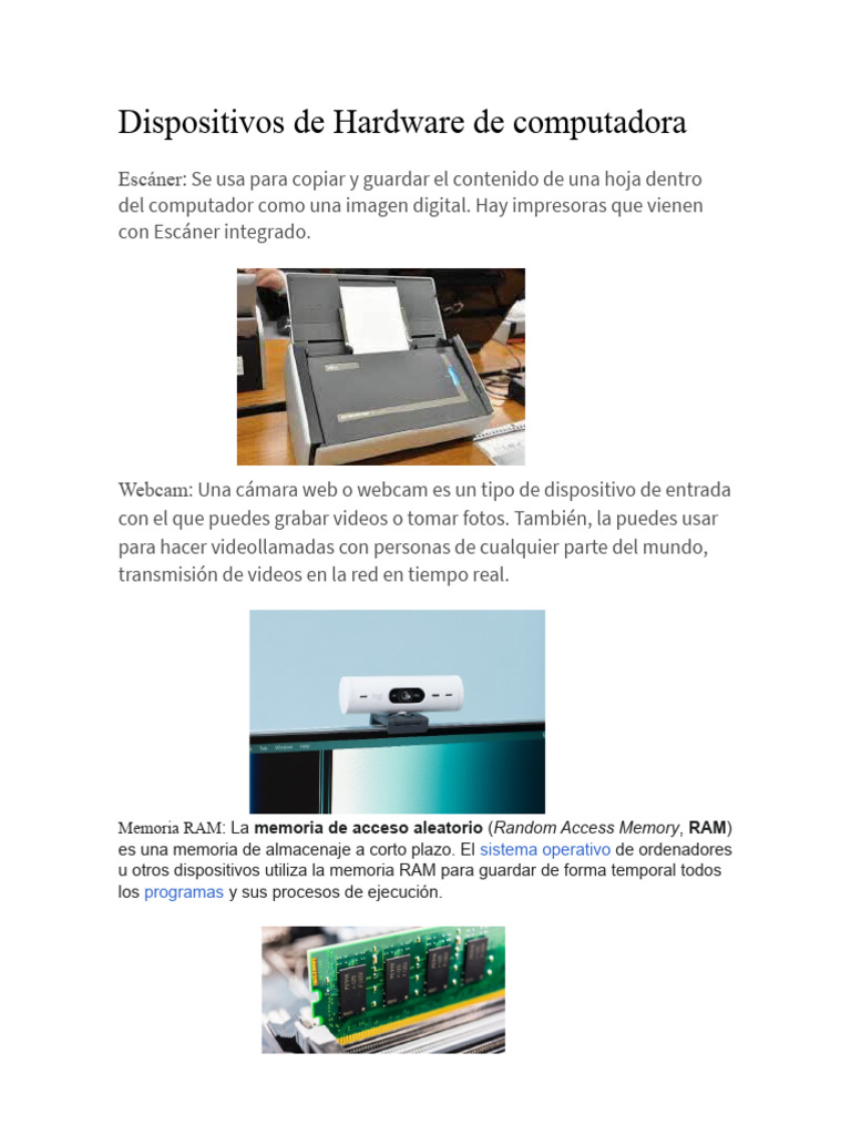 Dispositivos de Hardware de Computadora | PDF