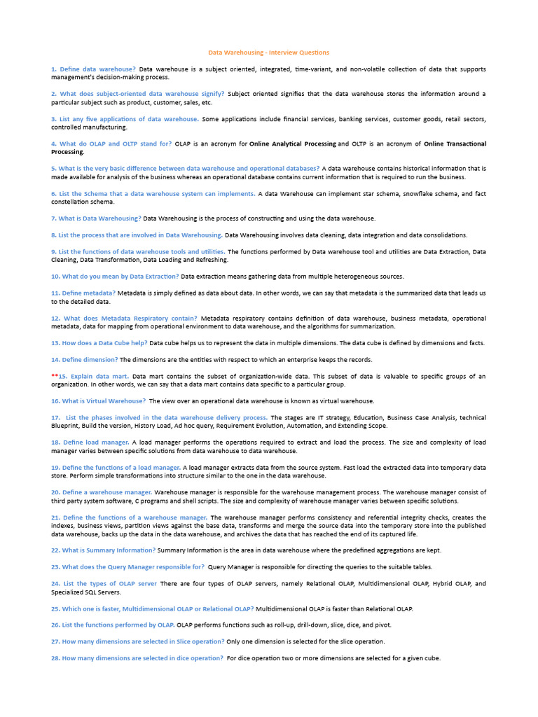 Datawarehouse Loop Pdf Pdf Data Warehouse Databases