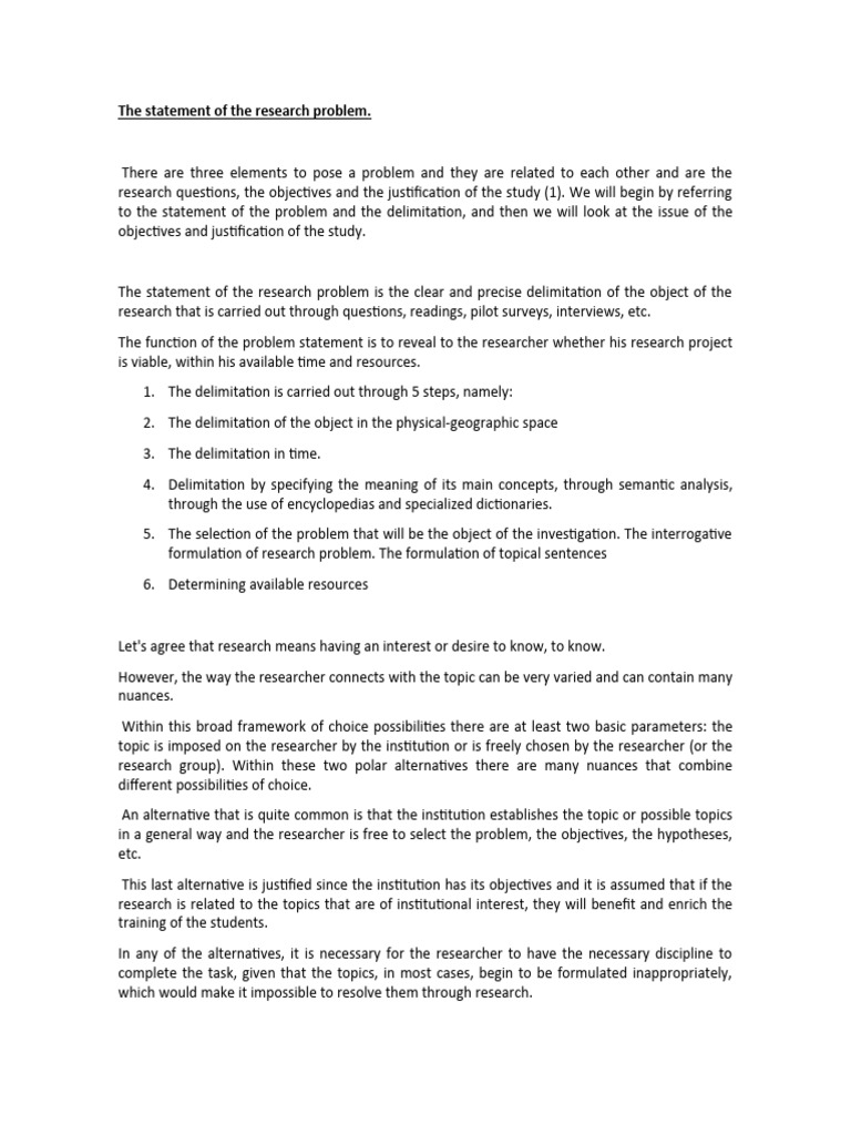 How To Pose A Research Problem and Type of Research Questions | PDF ...