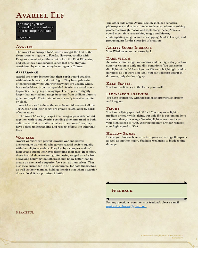 Avariel | Download Free PDF | Elf (Dungeons & Dragons)