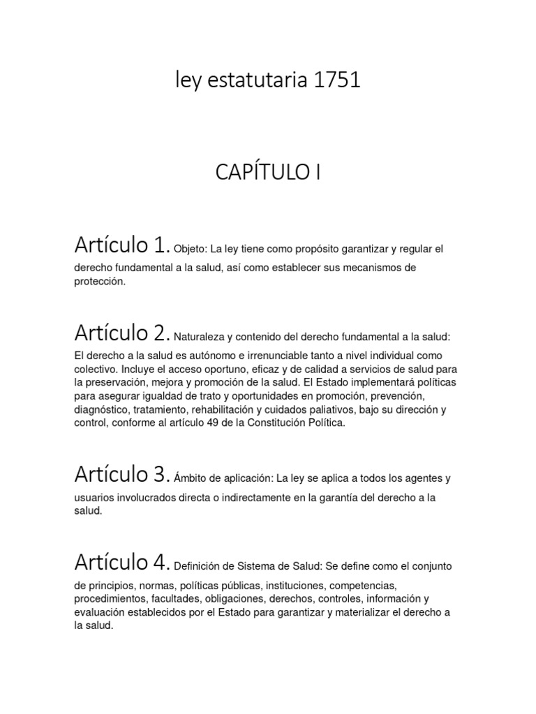 JOSE LUIS PARRA BARRIOS Ley Estatutaria 1751 | PDF | Accesibilidad | Estado (política)