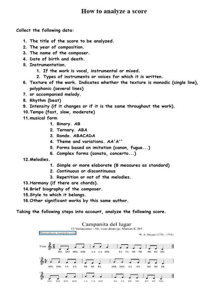 How To Analyze A Sheet Music | PDF | Chord (Music) | Harmony