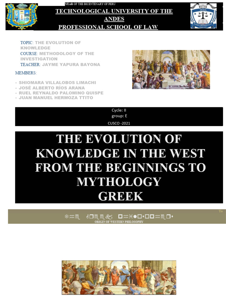 The Evolution of Knowledge in The West From The Beginnings To Greek ...
