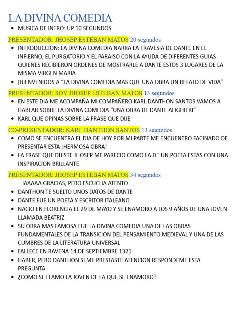 La Divina Comedia: Análisis y Temas | PDF | Divina Comedia | Dante ...