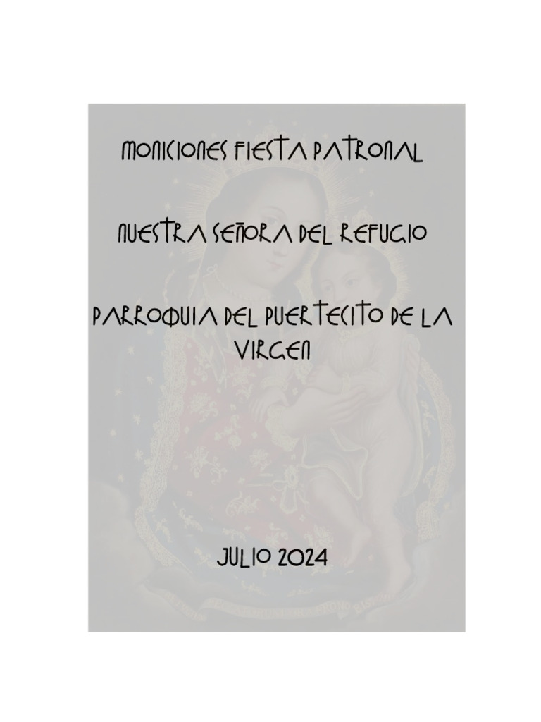 Moniciones Fiesta Patronal | PDF | María, madre de Jesús | Jesús