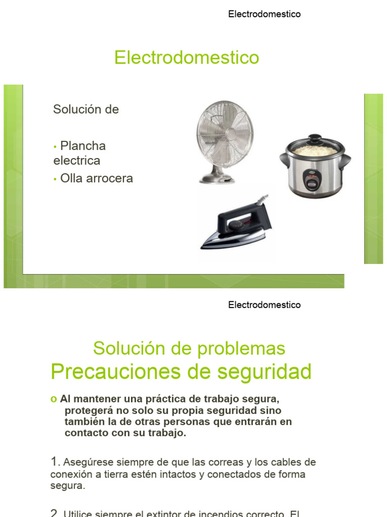 Solución de Problemas de Electrodomésticos: Solución de Problemas De: Plancha Eléctrica Olla ...
