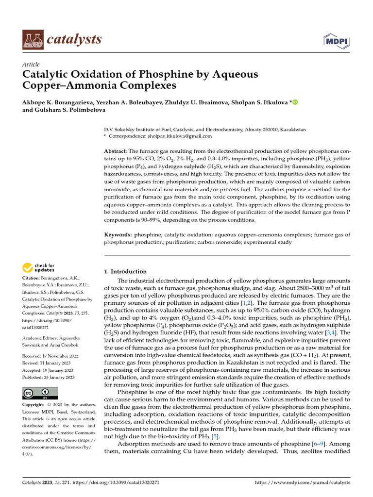 Catalysts 13 00271 v2 | PDF | Catalysis | Adsorption