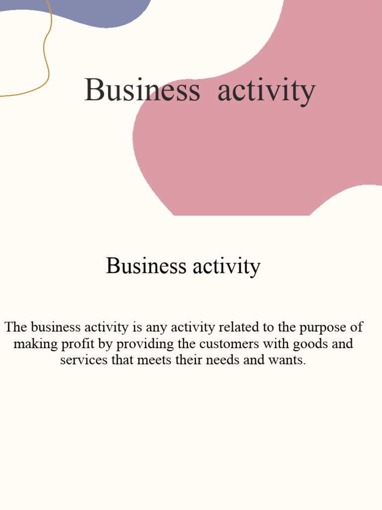 Business Activity | PDF | Division Of Labour | Labour Economics
