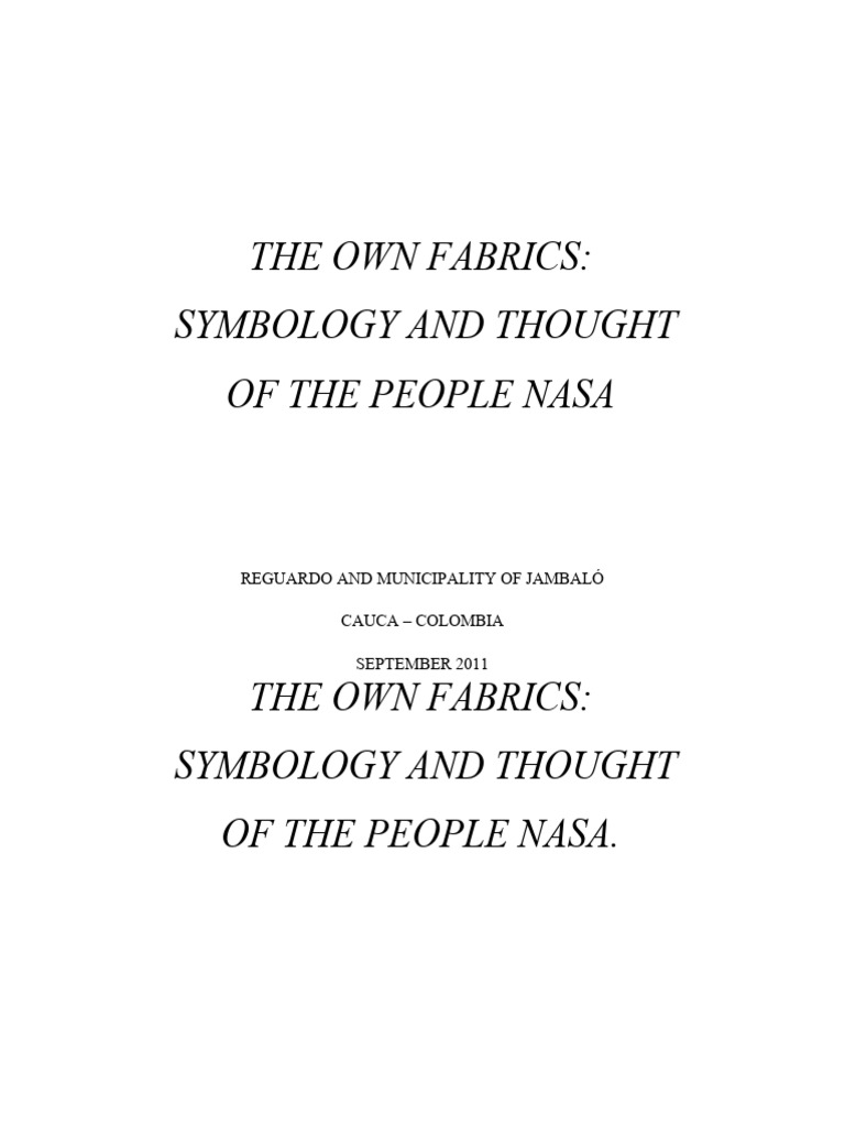 The Own Fabrics Symbolism and Thought of The Nasa People | PDF ...