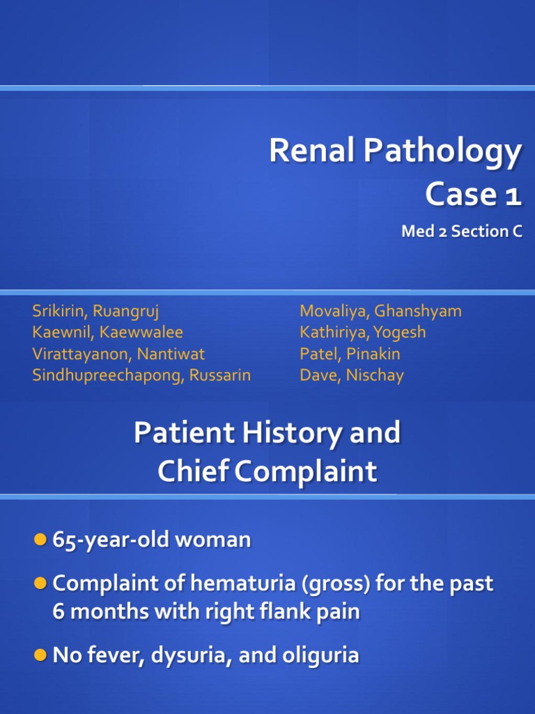 Renal Pathology CASE 1 Final | PDF | Urinary System | Medical Specialties
