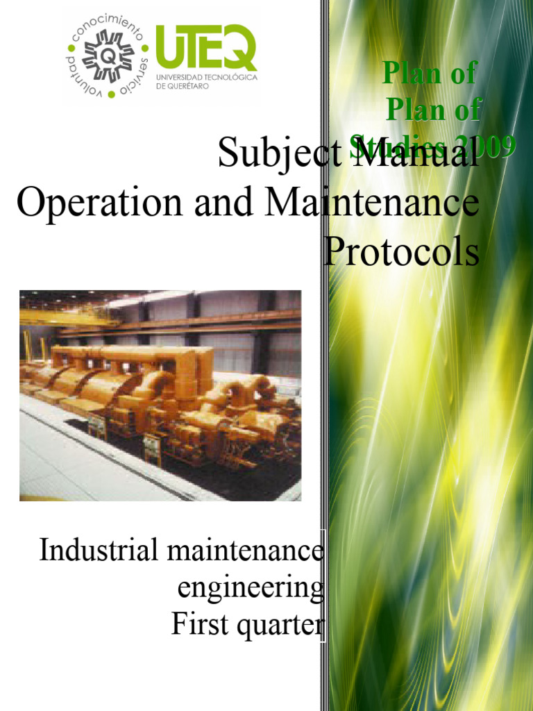 Operation and Maintenance Protocols Manual | Download Free PDF ...