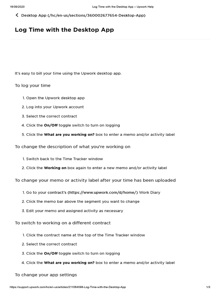 Log Time With The Desktop App - Upwork Help | PDF | Multimedia ...
