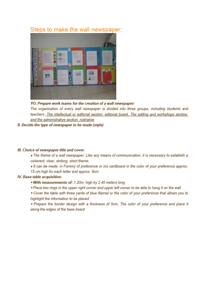 Steps to Create a Wall Newspaper | PDF | Curiosity | Science