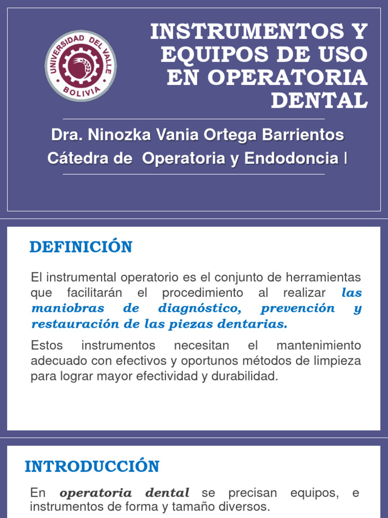 Instrumentos en Operatoria Dental | PDF | Abrasivo | Turbina