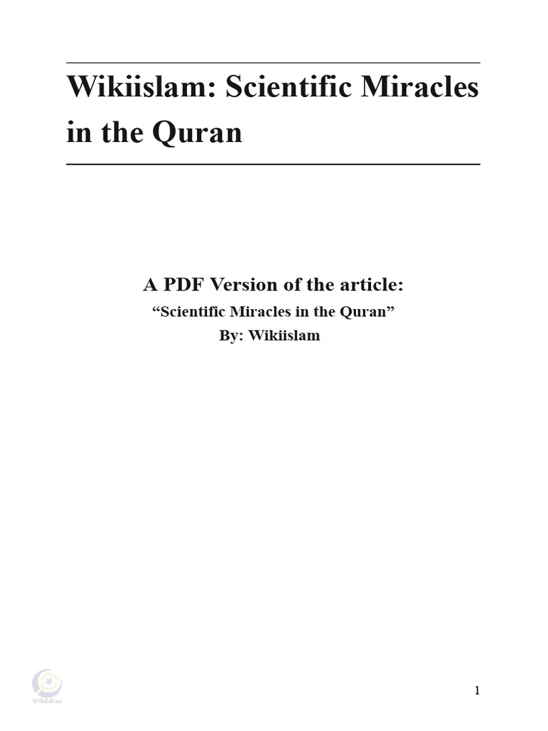 Scientific Miracles in the Quran Explained | PDF | Plate Tectonics | Quran
