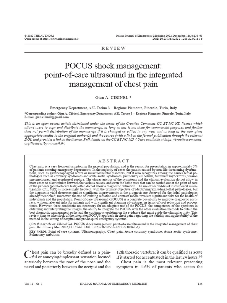 Cibinel - 2023 - POCUS Shock Management Point-Of-care Ultrasound I ...