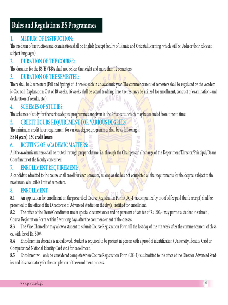 Bs Rules | PDF | Thesis | Course Credit