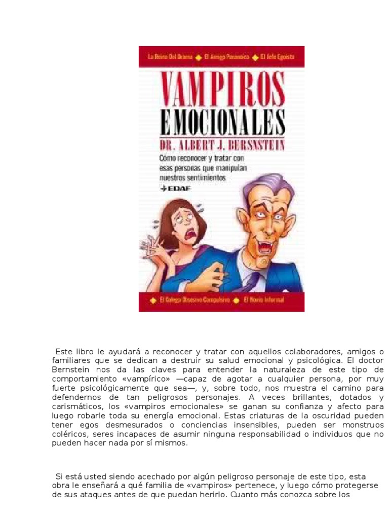 Vampiro Emocionales Albert J Bernstein | PDF | Vampiros | Adultos