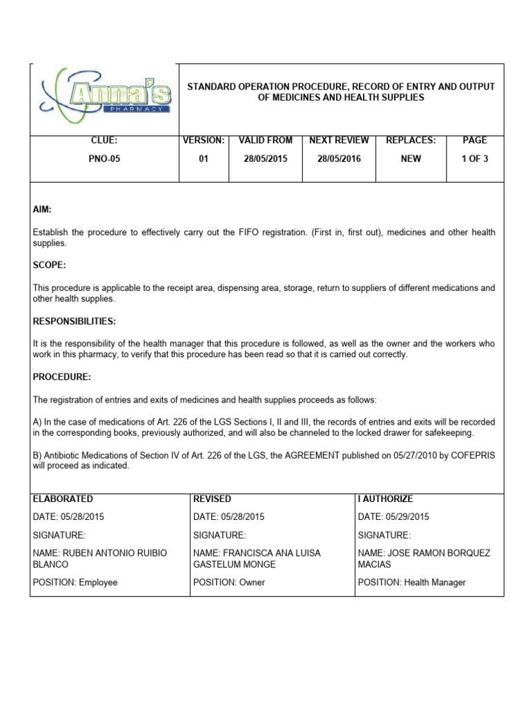 Pno. 05 Medication Inputs and Outputs | PDF | Pharmacy | Health Care